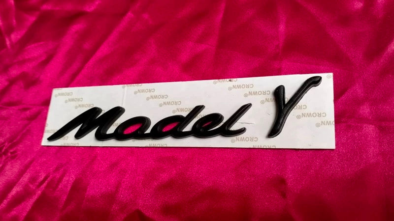 3D Black Chrome Metal Model Y Car Matte Decal For Tesla