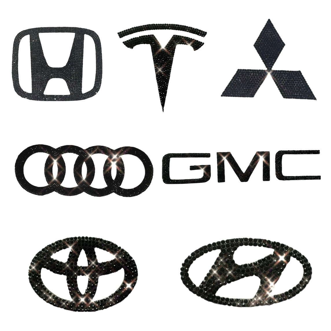 Black Bling Rhinestones Car Decals