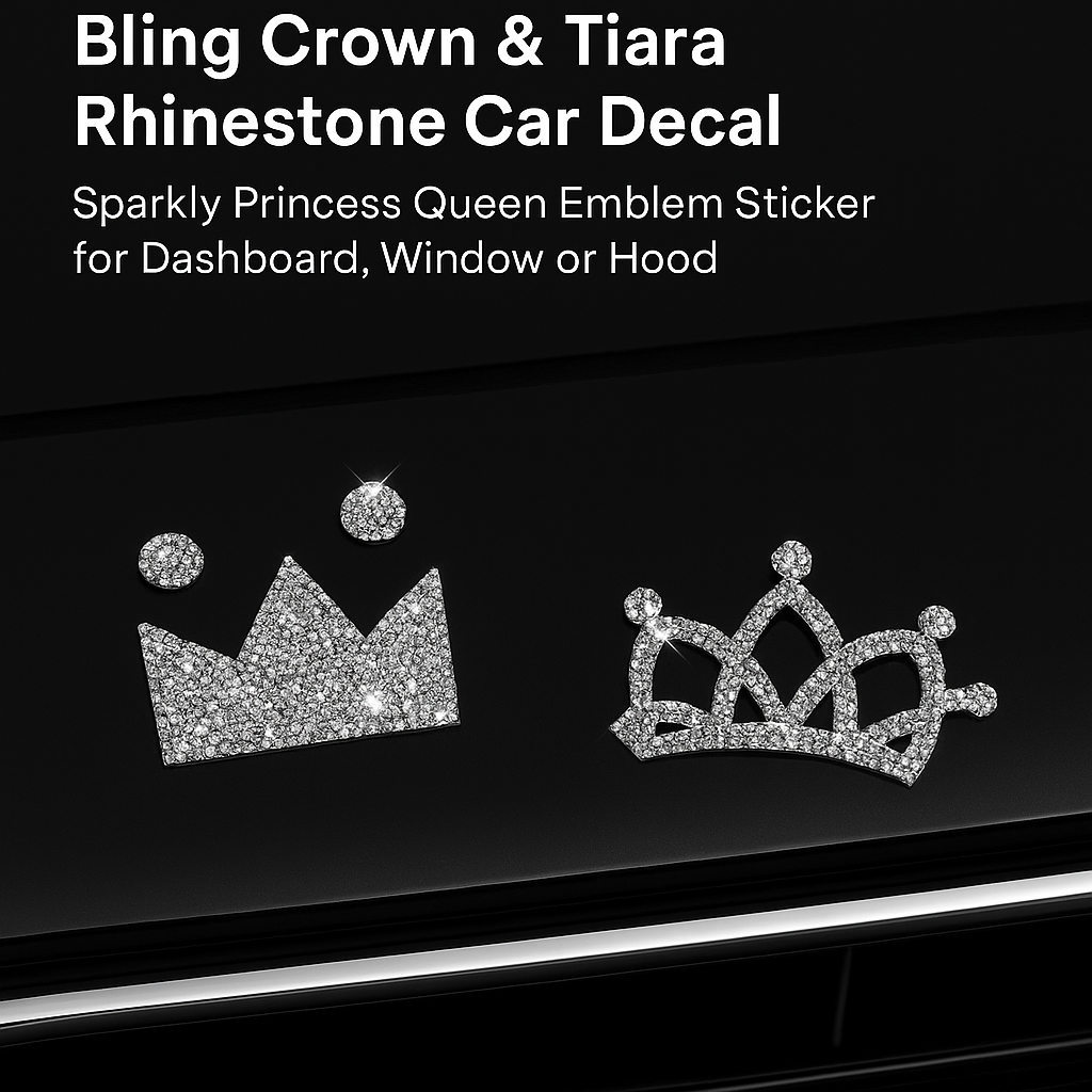 Bling Crown & Tiara Rhinestone Car Decals