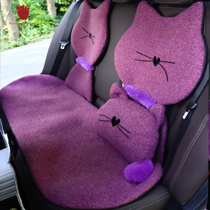 Cat Themed Car Accessories-Purple