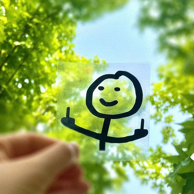 Funny Car Decal Middle finger reflective sticker