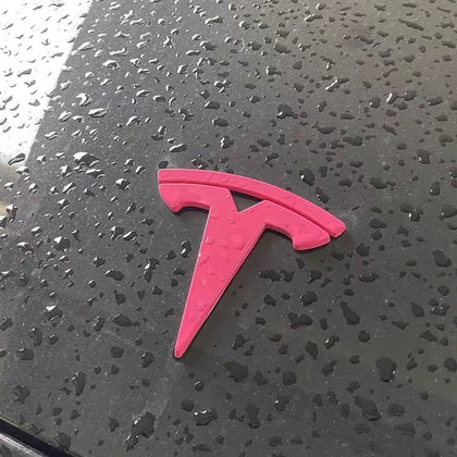 Pink TESLA Steering wheel, Front Grille or Rear Trunk Emblem Door Side