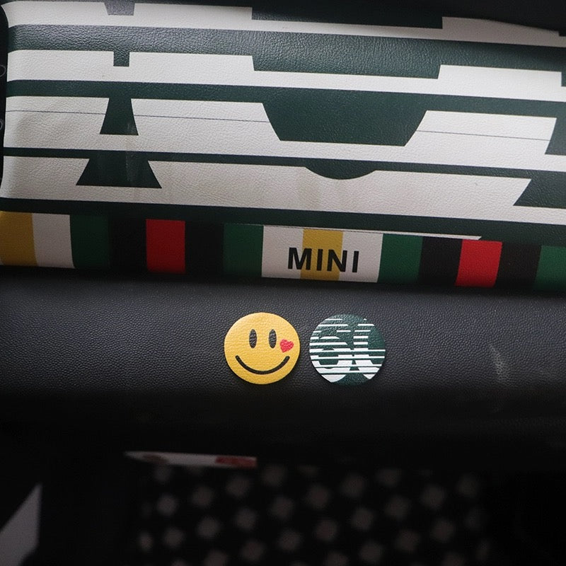Smiley Jack Union I love Mini Checkers Media Button Leather Sticker De ...