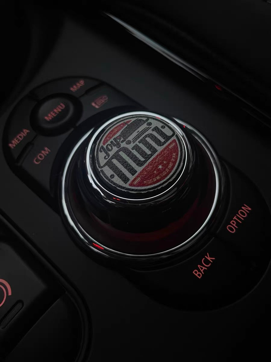Media Button Leather Sticker Decal for Mini Cooper