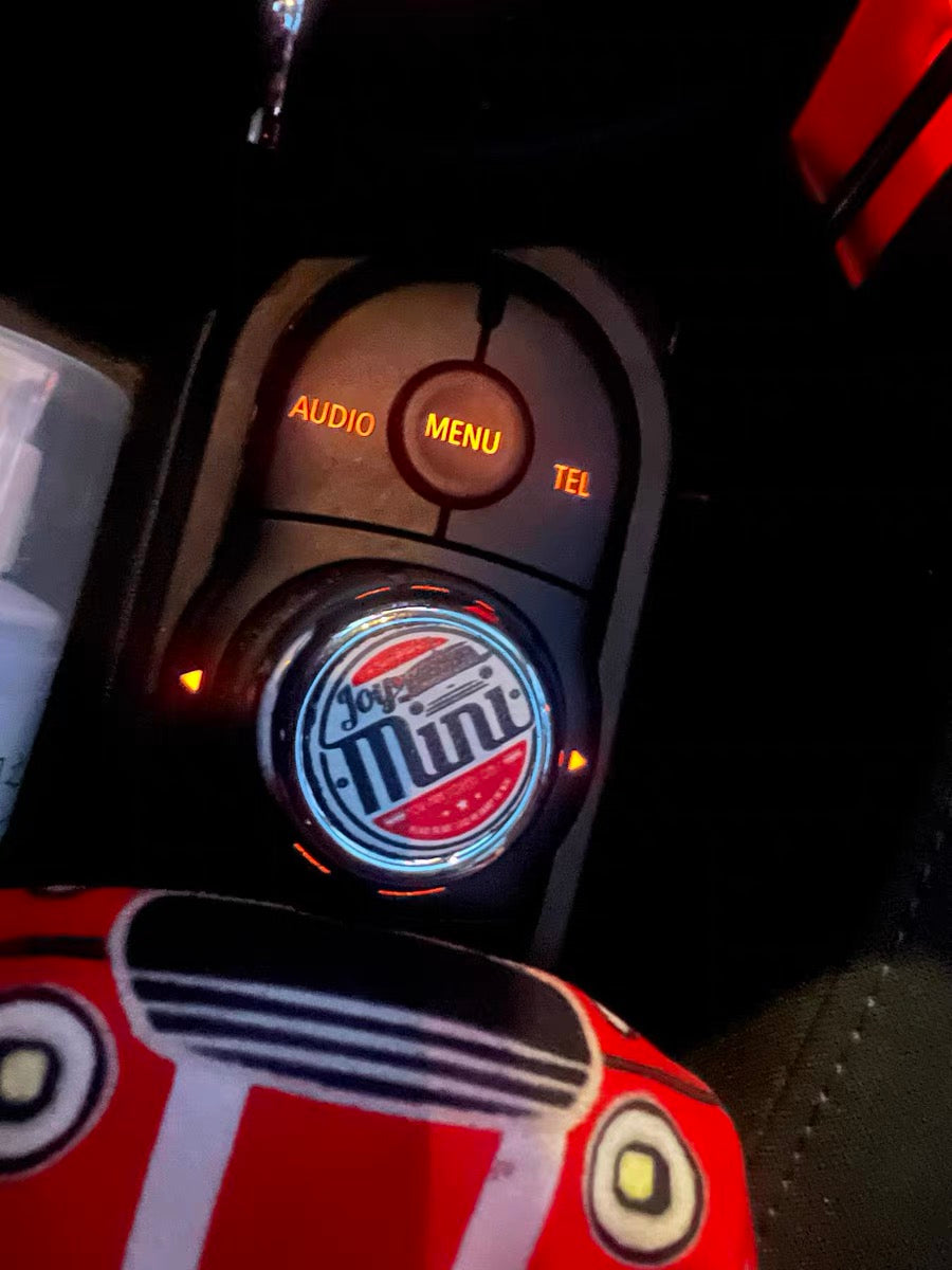 Media Button Leather Sticker Decal for Mini Cooper