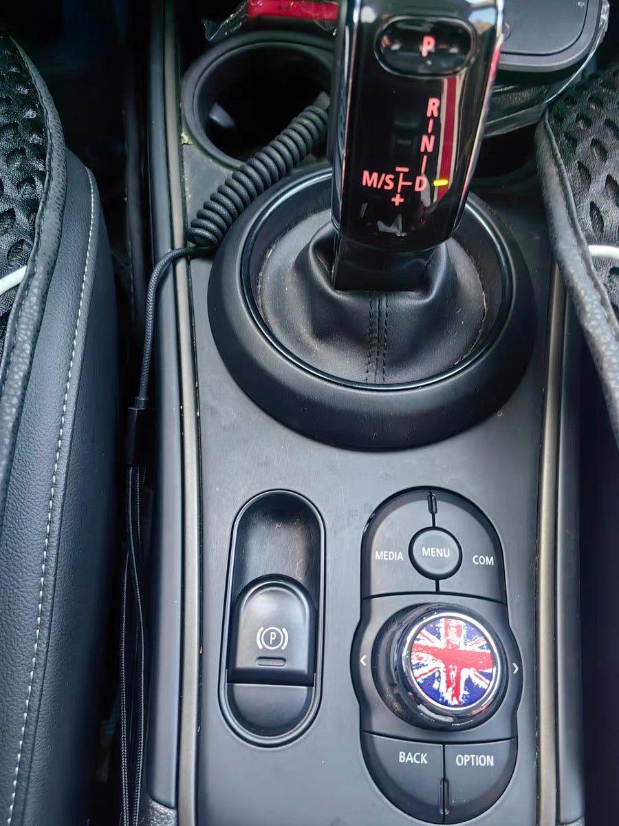 Media Button Leather Sticker Decal for Mini Cooper