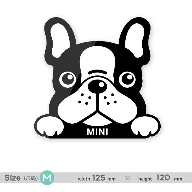 Bulldog Car Window Decal – Mini Cooper Dog Sticker