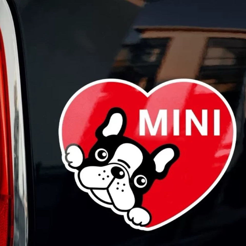 Bulldog Car Window Decal – Mini Cooper Dog Sticker