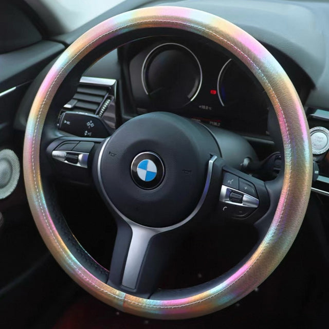 Multicolor Rainbow Color Bling Steering wheel cover
