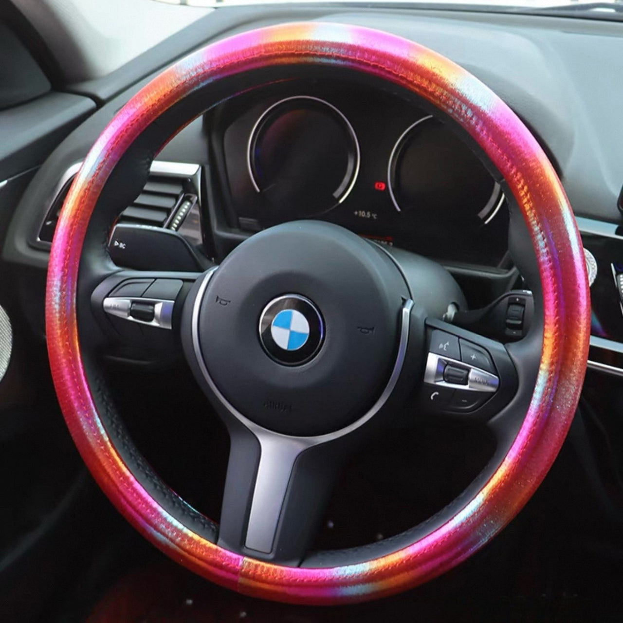Multicolor Rainbow Color Bling Steering wheel cover