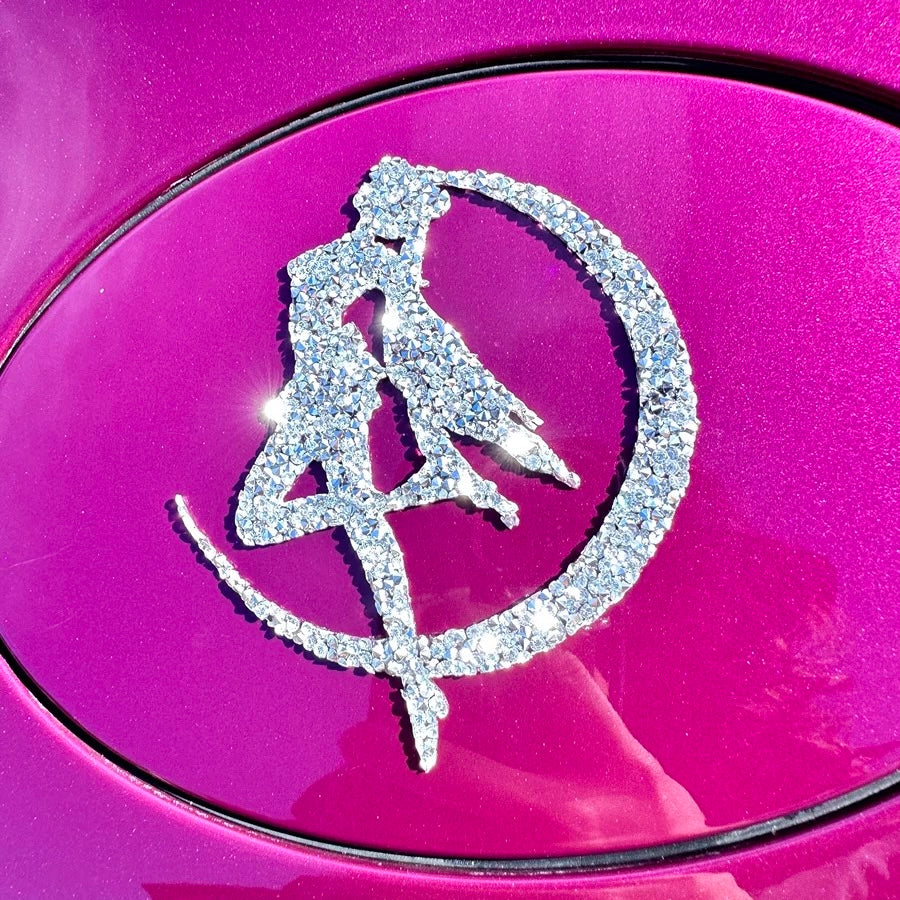 Bling Rhinestones Sailor Moon Car Motorcycle Decal Bumper Sticker 4''