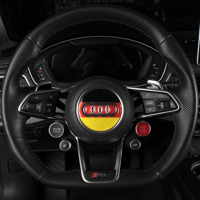 Germany Flag Three Colored Audi Emblem for Steering Wheel LOGO Sticker