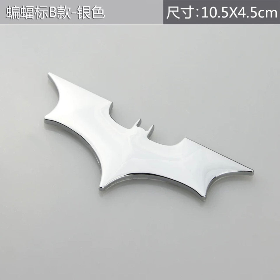 3D Chrome Metal Bat Car Decal Bumper Sticker