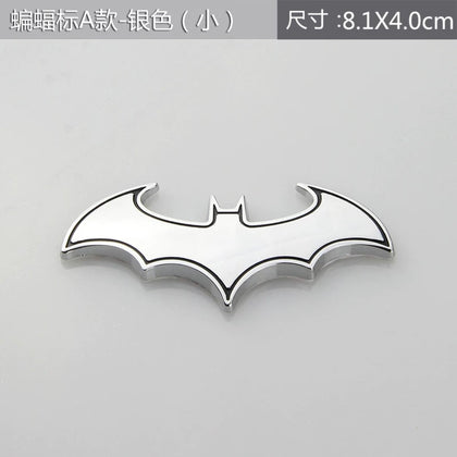 3D Chrome Metal Bat Car Decal Bumper Sticker