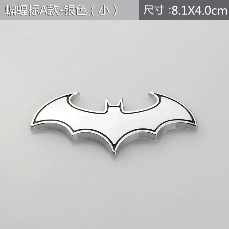 3D Chrome Metal Bat Car Decal Bumper Sticker
