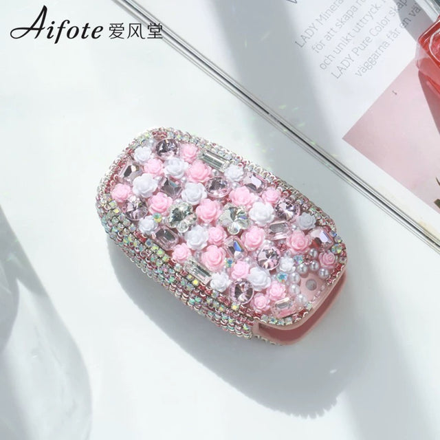 Haval Bling Car Key Leather Holder with Rhinestones- Pink/Purple/Silve