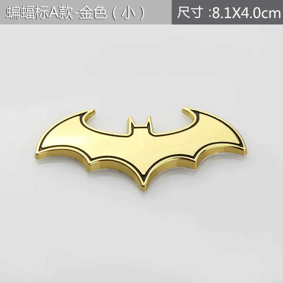 3D Chrome Metal Bat Car Decal Bumper Sticker