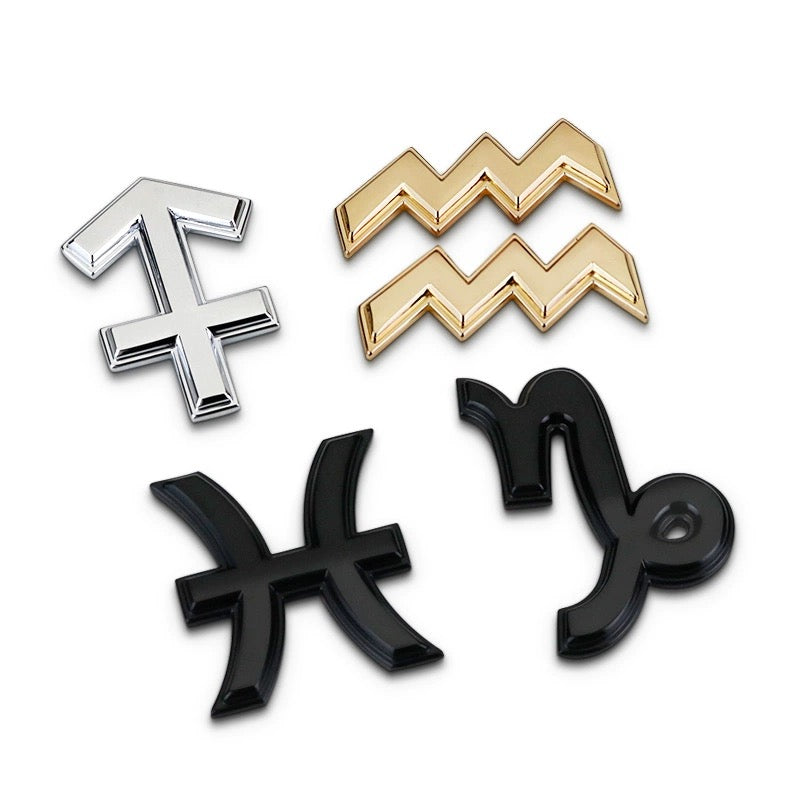 3D Zodiac Sign Chrome Metal Horoscope & Astrology Car Emblem