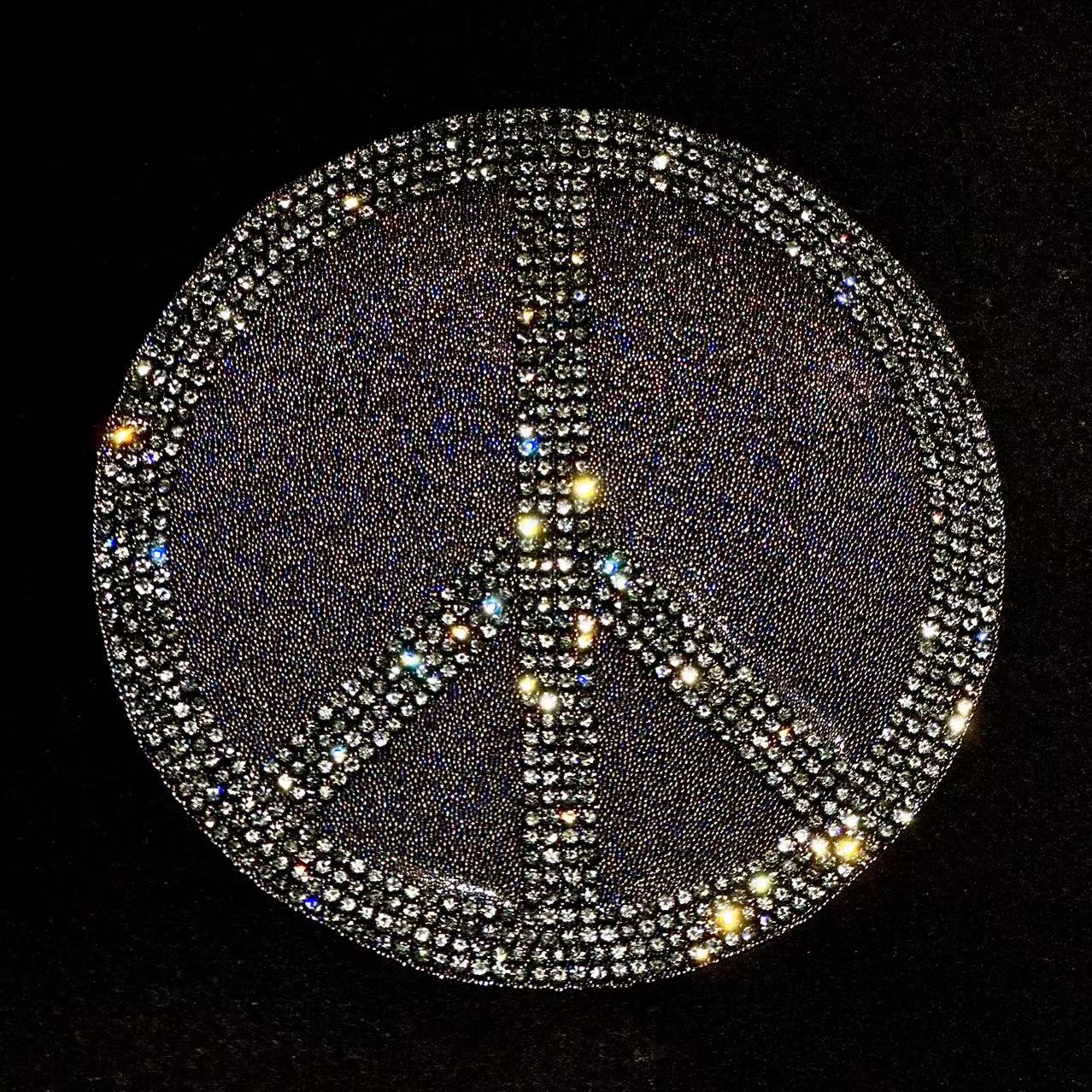 Peace Sign Bling Decal, Peace Symbol Rhinestones Sparkling Sticker for ...