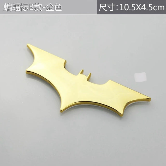 3D Chrome Metal Bat Car Decal Bumper Sticker