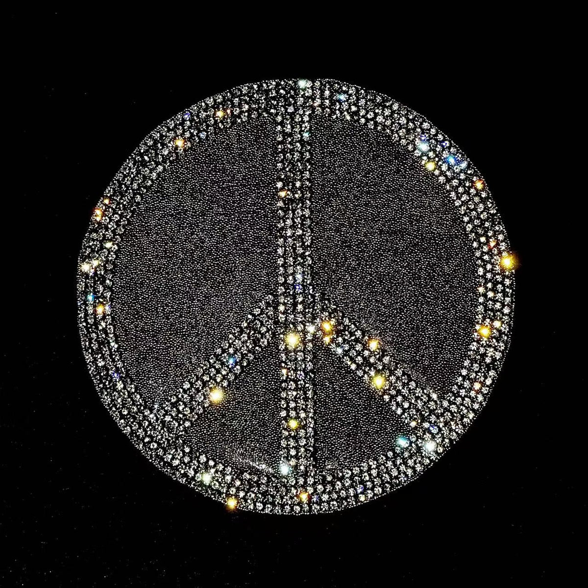 Peace Sign Bling Decal, Peace Symbol Rhinestones Sparkling Sticker for ...