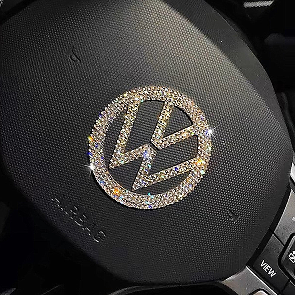 VW Rhinestone Steering Wheel Emblem Decal