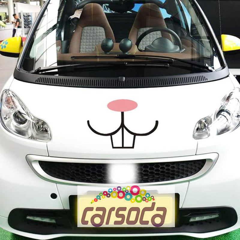 Funny Bunny Rabbit Teeth Decal Vinyl Sticker For VW Beetles/Mini coope