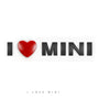 3D Chrome Metal Mini Cooper Decal I love mini Sticker