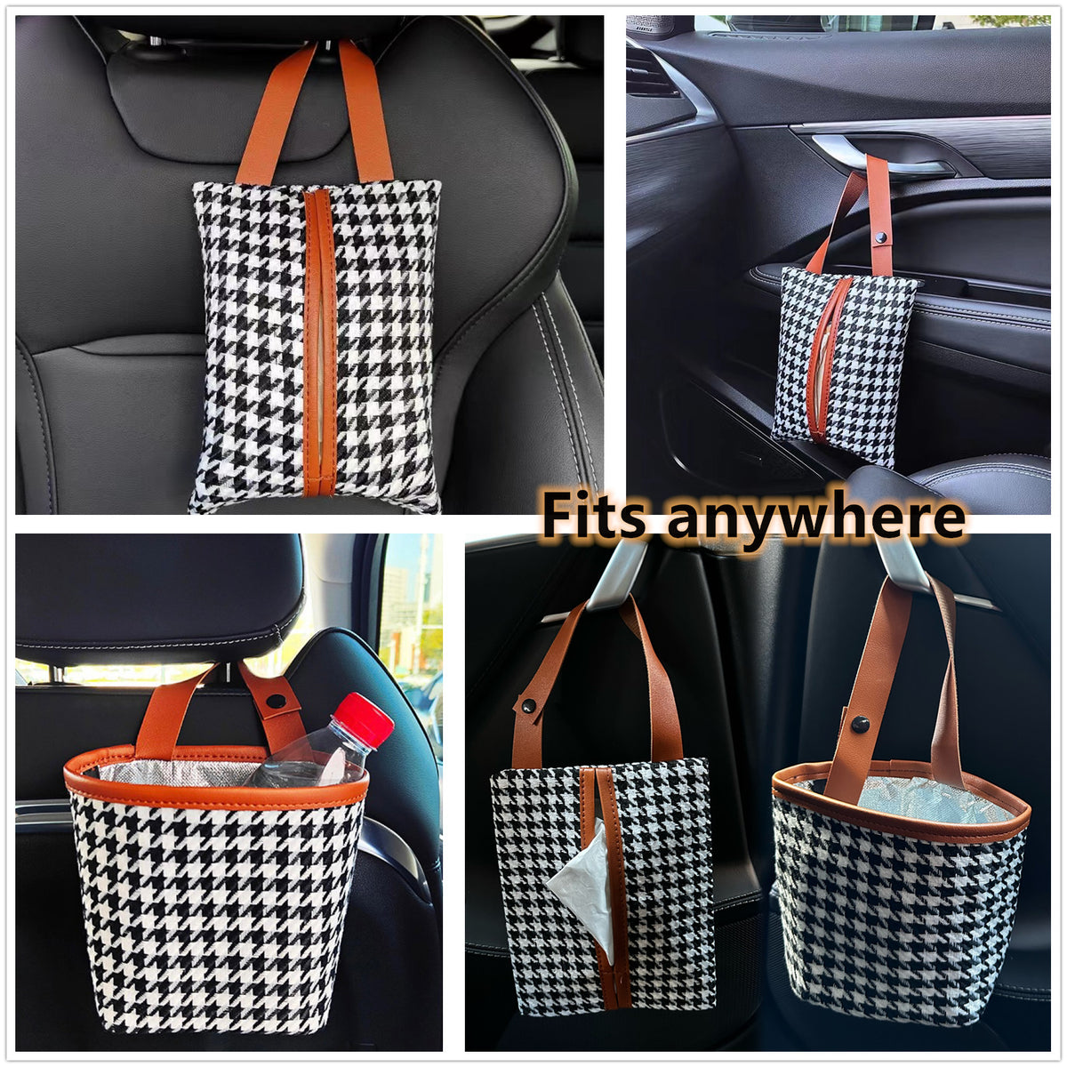3 Pcs Car Organizer Set- Car Trash Hanging Bag for Seat Back, Small Ca ...