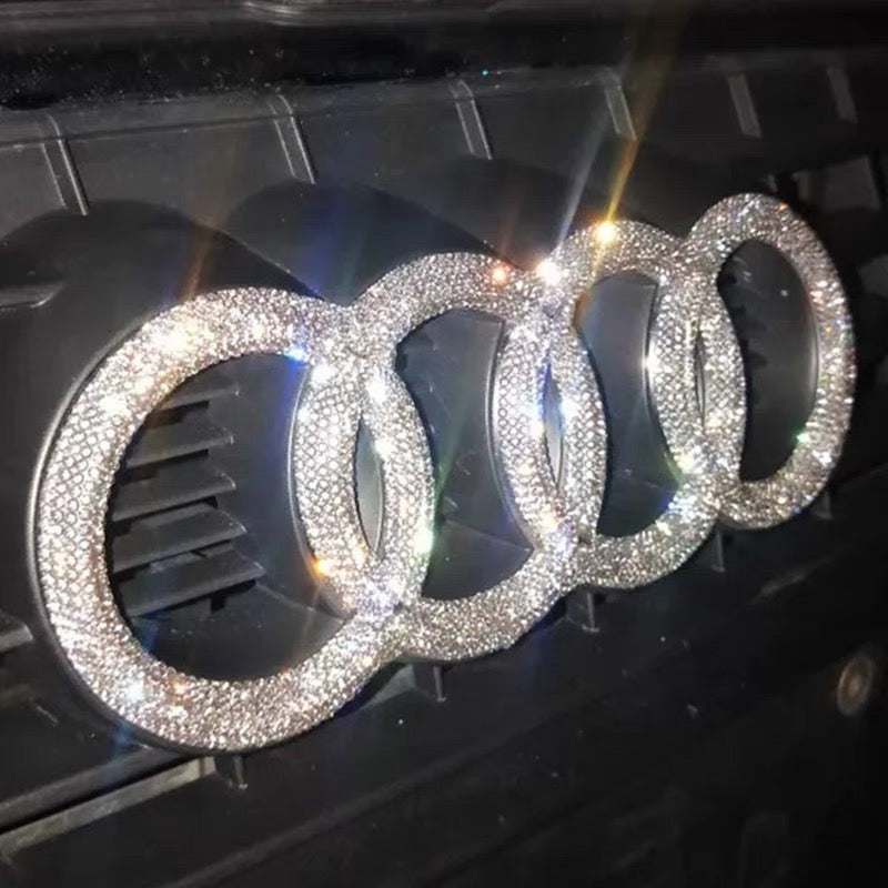 Bling One-piece easy to install AUDI Emblem - Front