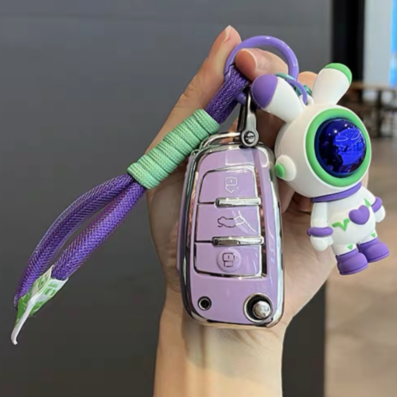 Audi Cute Key Fob Cover Case Protector - Purple, Silver, Gray, Black，