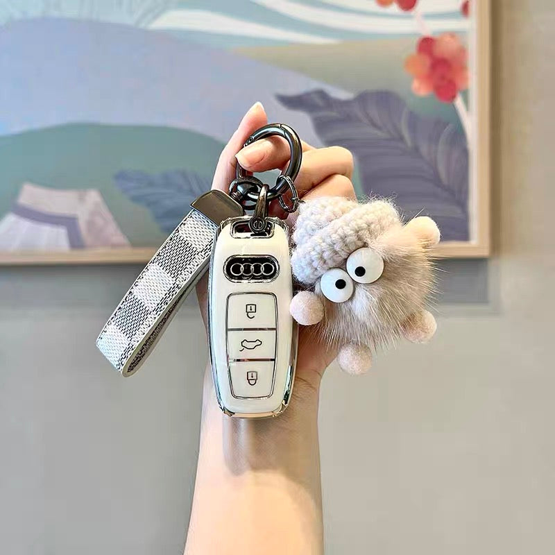 Audi Cute Key Fob Cover Case Protector - Purple, Silver, Gray, Black，