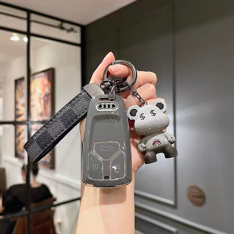 Audi Cute Key Fob Cover Case Protector - Purple, Silver, Gray, Black，