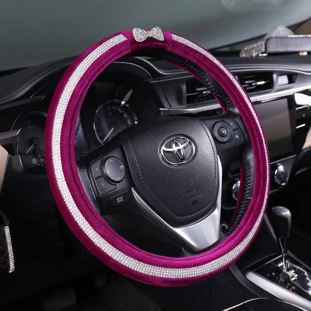 Bedazzled Steering Wheel Cover with Bling Bow