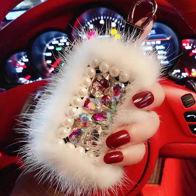 Universal Bling Car Key Holder FOB with Fur