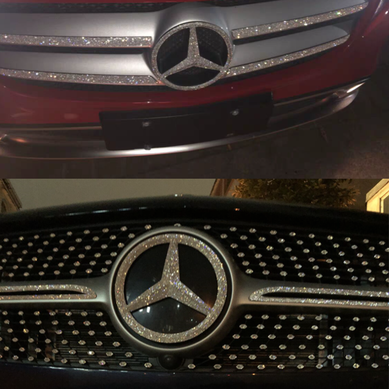 Bling Mercedes Benz Front Grille Long Bar Strip Decal
