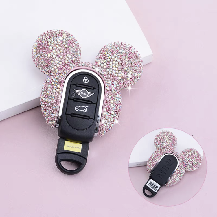 Bling Mini Cooper Mouse Ear Shaped Key Fob