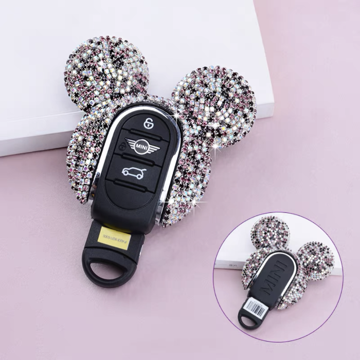Bling Mini Cooper Mouse Ear Shaped Key Fob