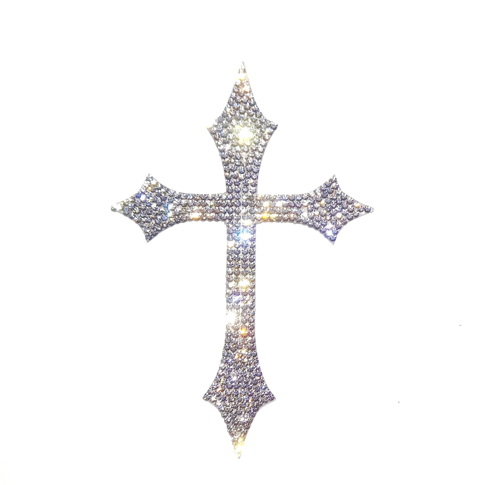 Silver Bling Cross Car Decal