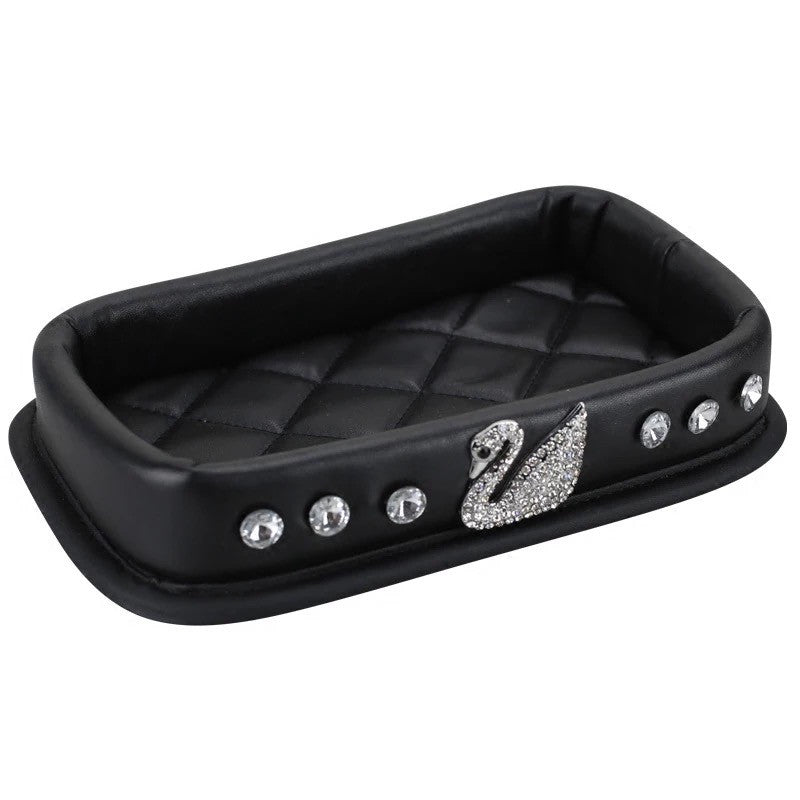 Car Dashboard Organizer Holder with Bling Swan