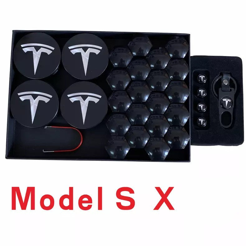 Wheel Cap Kit for TESLA Model S/X/S (Wheel Tire Lug Nut Caps +Tesla lo