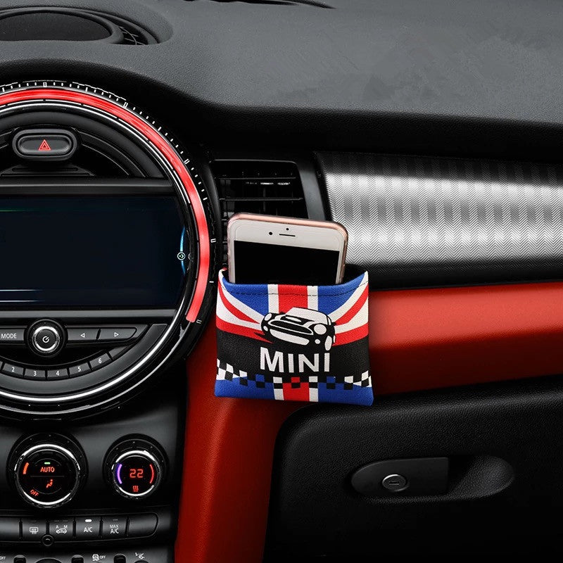 MINI Cooper LOGO Car Vent Cell Phone Holder Sunglasses Pouch Bag for M ...