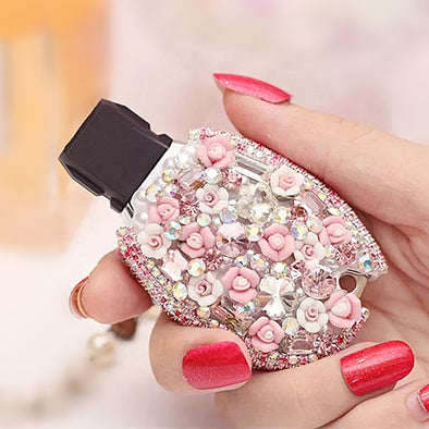 Mercedes Benz Pink Bling Car Key Holder with Rhinestones and flowers ...