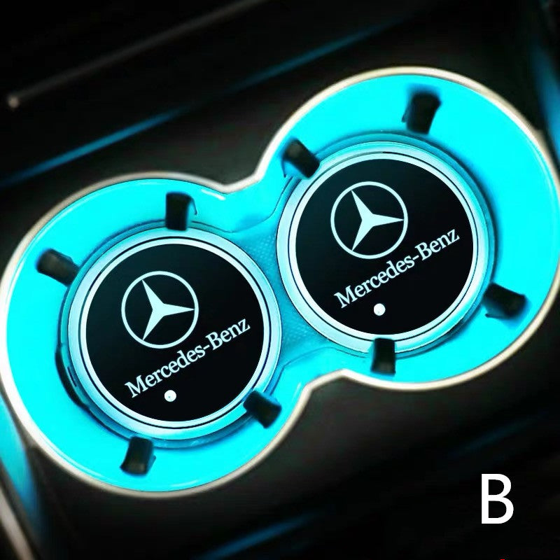 Mercedes Benz LED illuminating Cup Coaster (USB charged- 7 colors chan ...