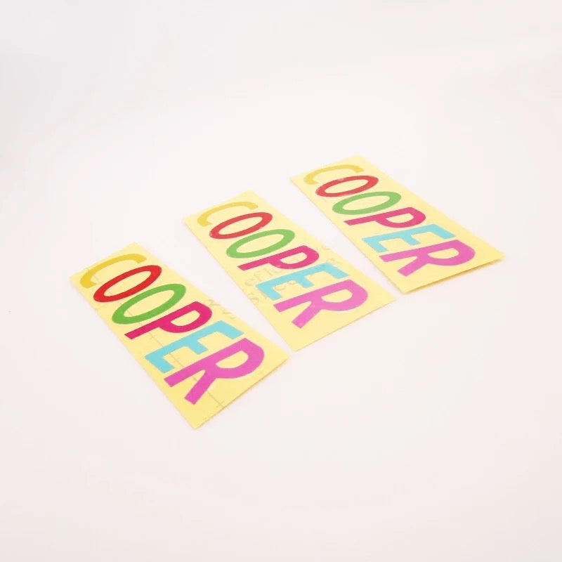 Multicolored MINI Cooper Rear Emblem Badge Decal COOPER Letter Sticker ...