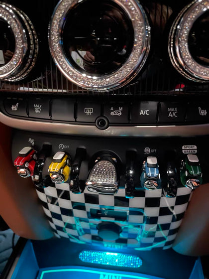 Mini Cooper Center Console AC Control Buttons Ring Decorations - Mini