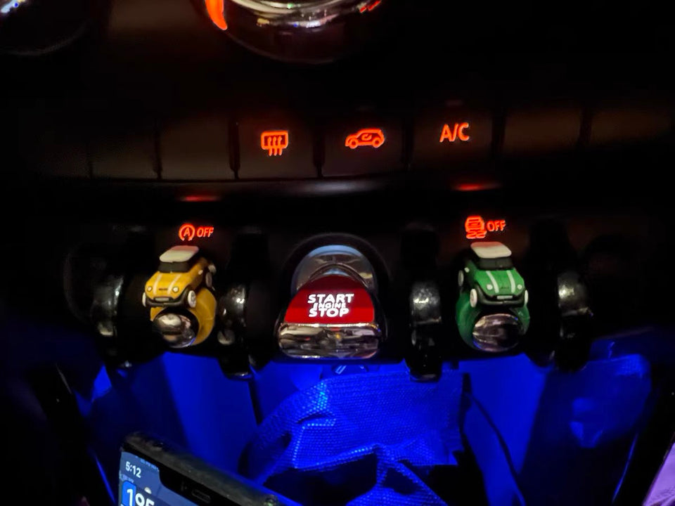 Mini Cooper Center Console AC Control Buttons Ring Decorations - Mini