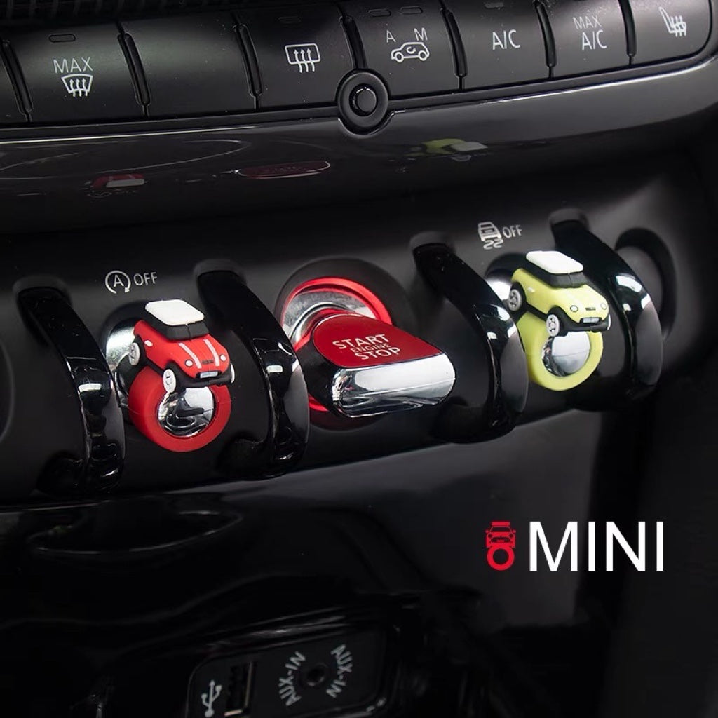 Mini Cooper Center Console AC Control Buttons Ring Decorations - Mini