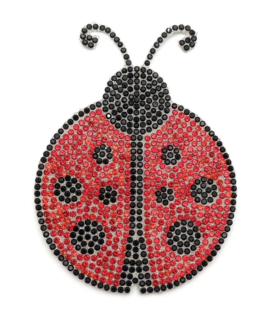 Bling Ladybug Rhinestones Decal, Waterproof Sparkling Crystal Black an ...