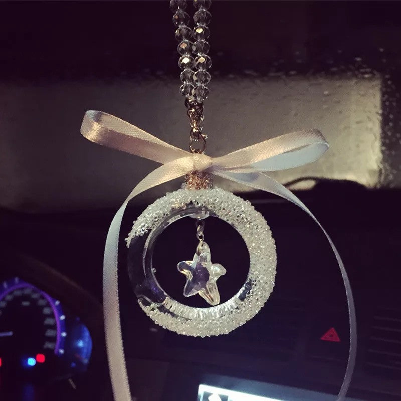 Bling Car Charm - Crystal Star for Rearview Mirror Pendant